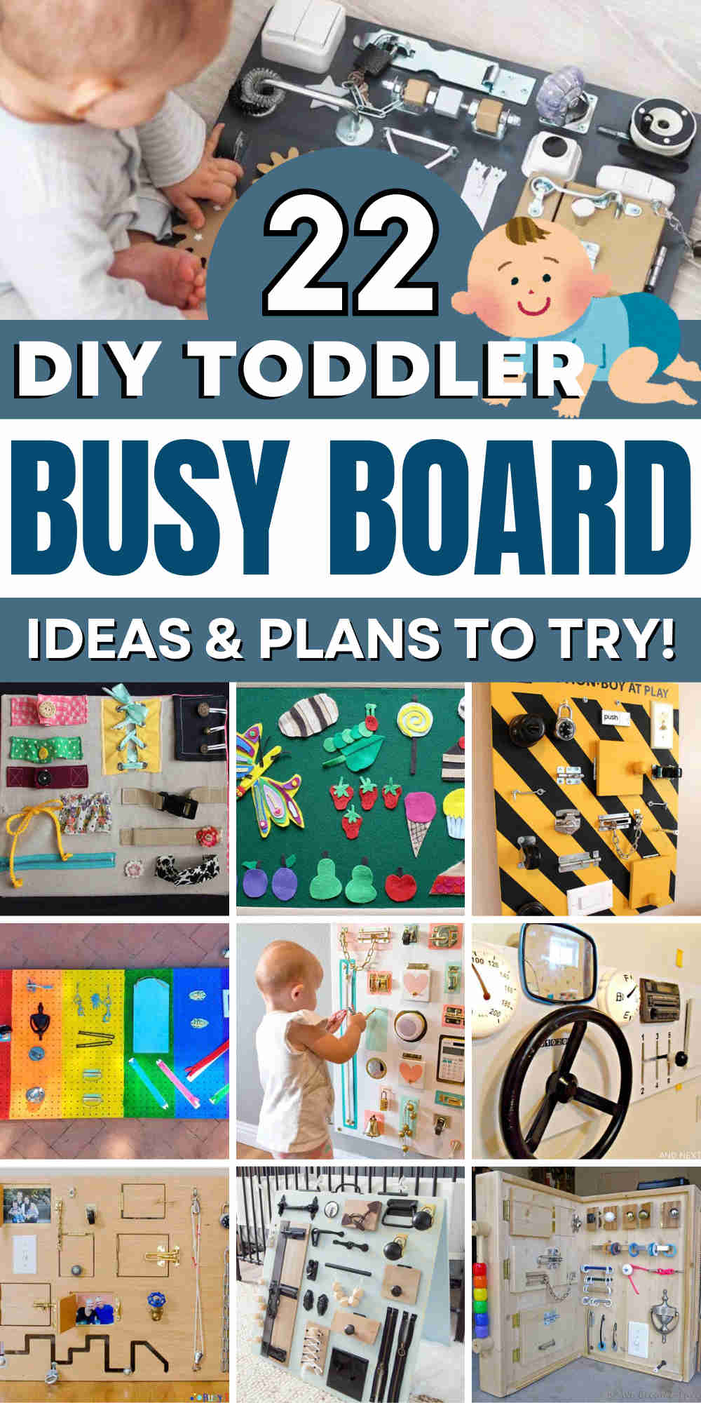 22 Creative DIY Toddler Busy Board Ideas & Designs