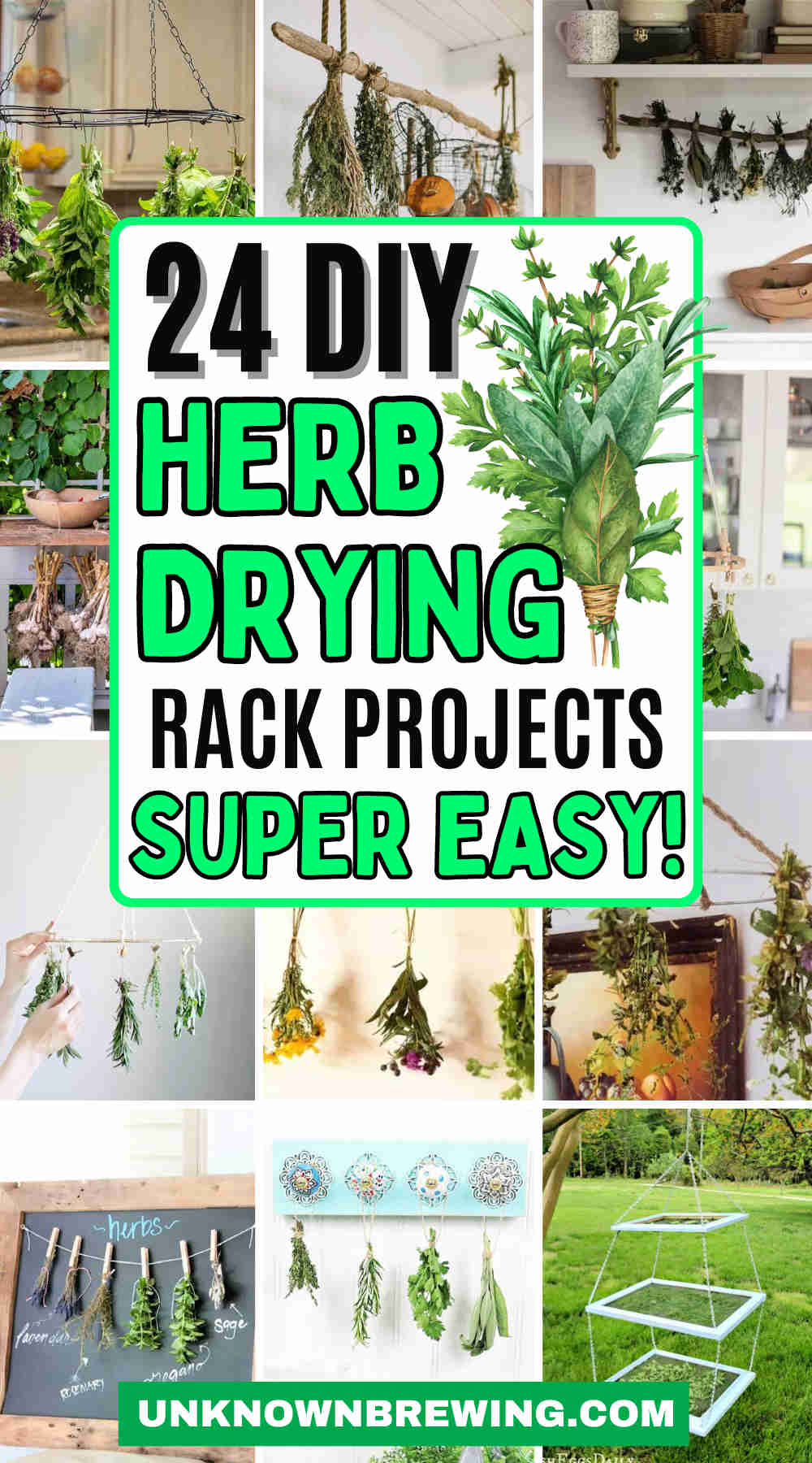 24 Practical DIY Herb Drying Rack Ideas for Fresh Herbs