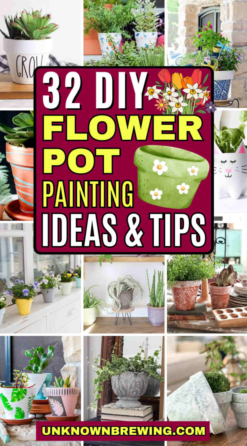 32 Gorgeous DIY Painted Flower Pots for Your Garden