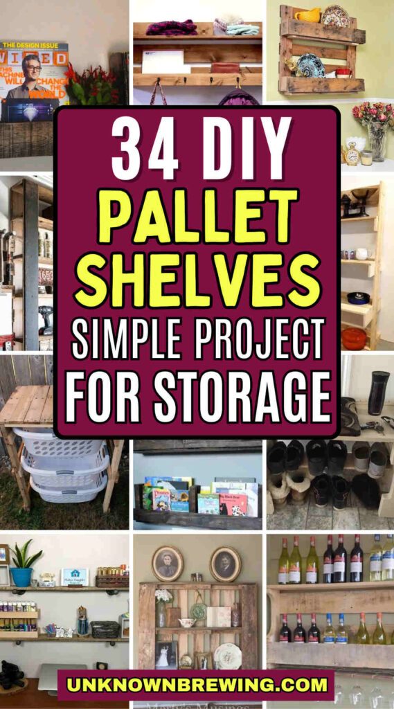 34 Trendy DIY Pallet Shelf Ideas for Stylish Storage