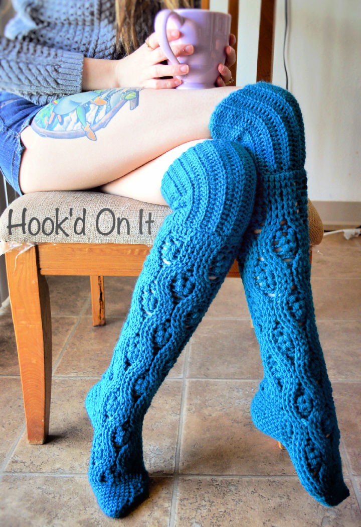 15 Crochet Knee-High Sock Patterns for Warm Feet