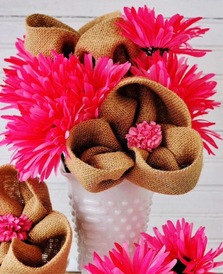 15 Beautiful DIY Burlap Flower Ideas for Rustic Decor