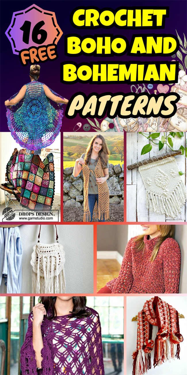 16 Creative Free Bohemian Crochet Designs for Unique Decor