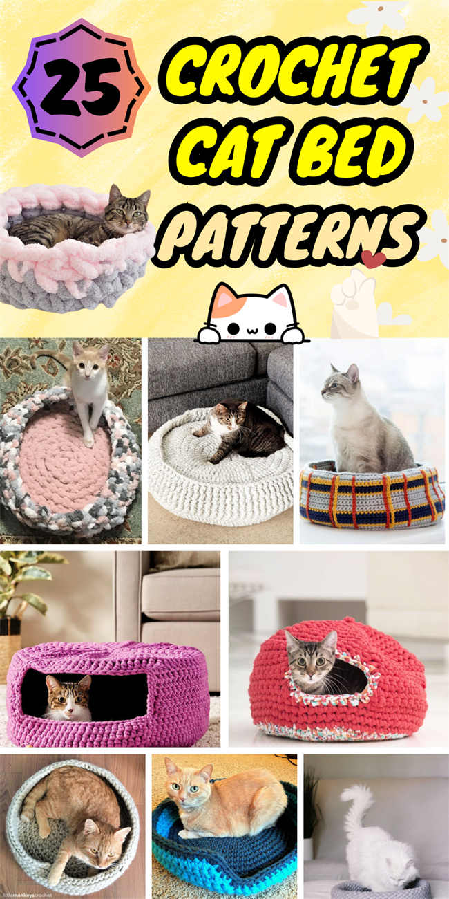 25 Free Crochet Cat Bed Designs to Pamper Your Pet