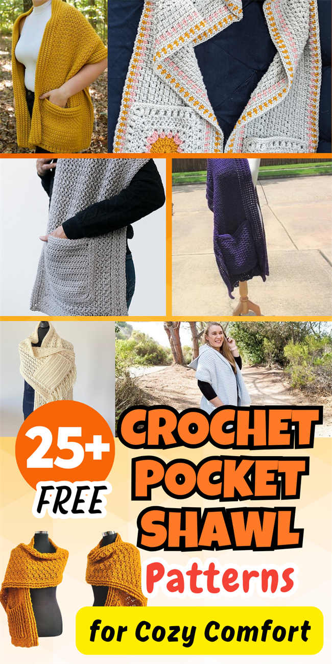 25+ Cozy Free Crochet Pocket Shawl Patterns for Warmth