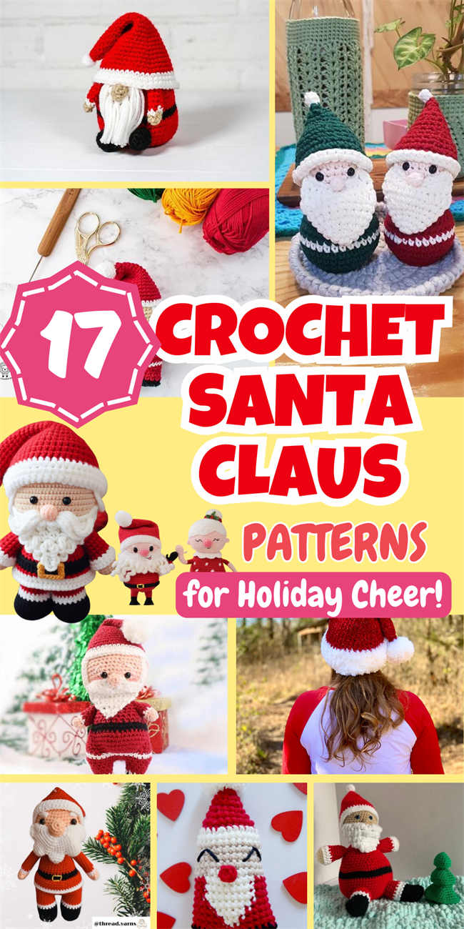 17 Crochet Santa Claus Patterns for Holiday Cheer