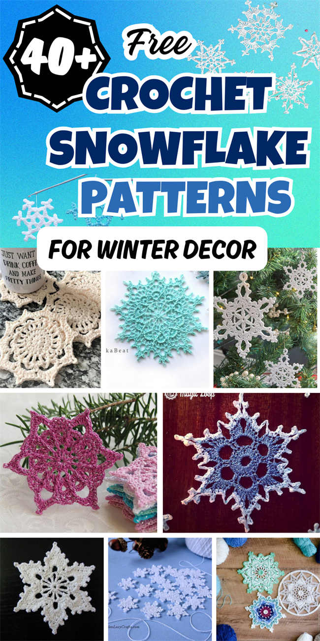 40+ Beautiful Free Crochet Snowflake Patterns for Winter Decor
